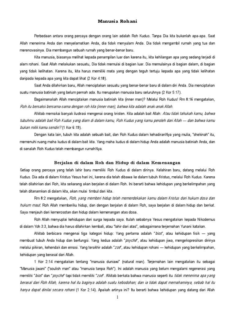 Manusia Rohani | PDF