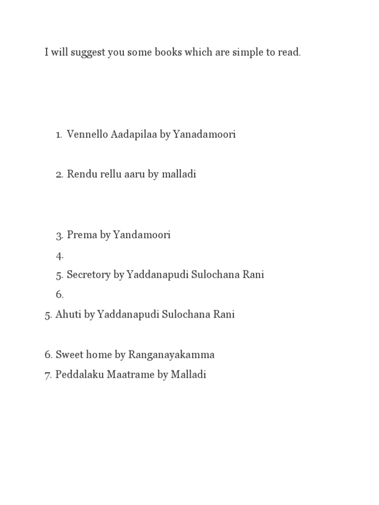 I Will Suggest You Some Books Which Are Simple To Read | PDF
