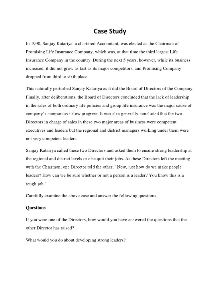 Case Study: Questions | PDF