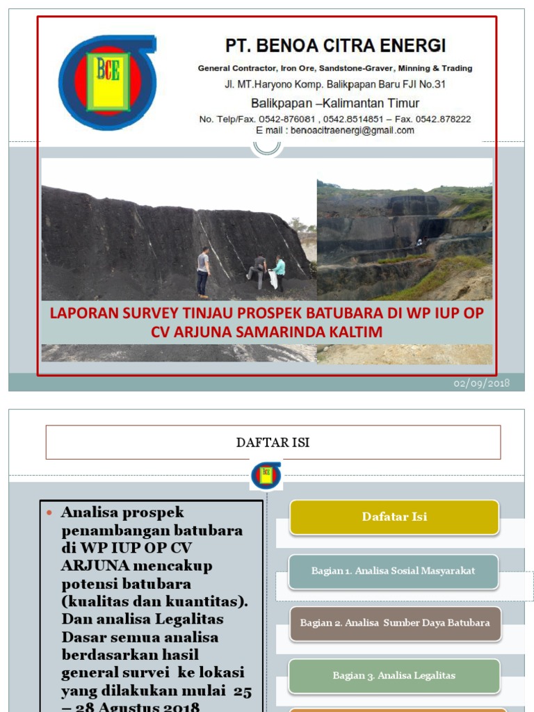 Laporan Mapping IUP OP CV Arjuna Kota Samarinda | PDF | Sains & Matematika