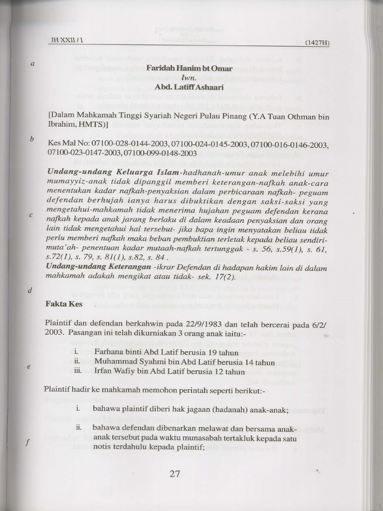 Tuntutan Hadhanah & Nafkah Anak PDF | PDF