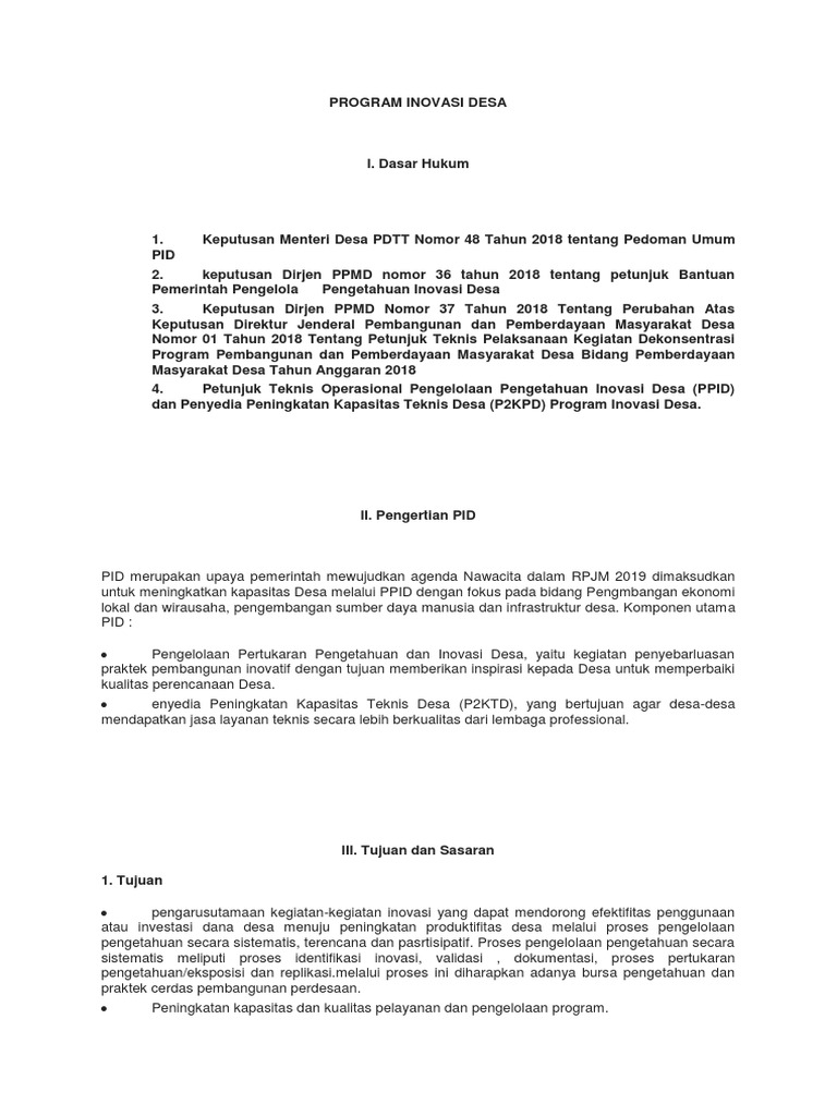 Program Inovasi Desa | PDF