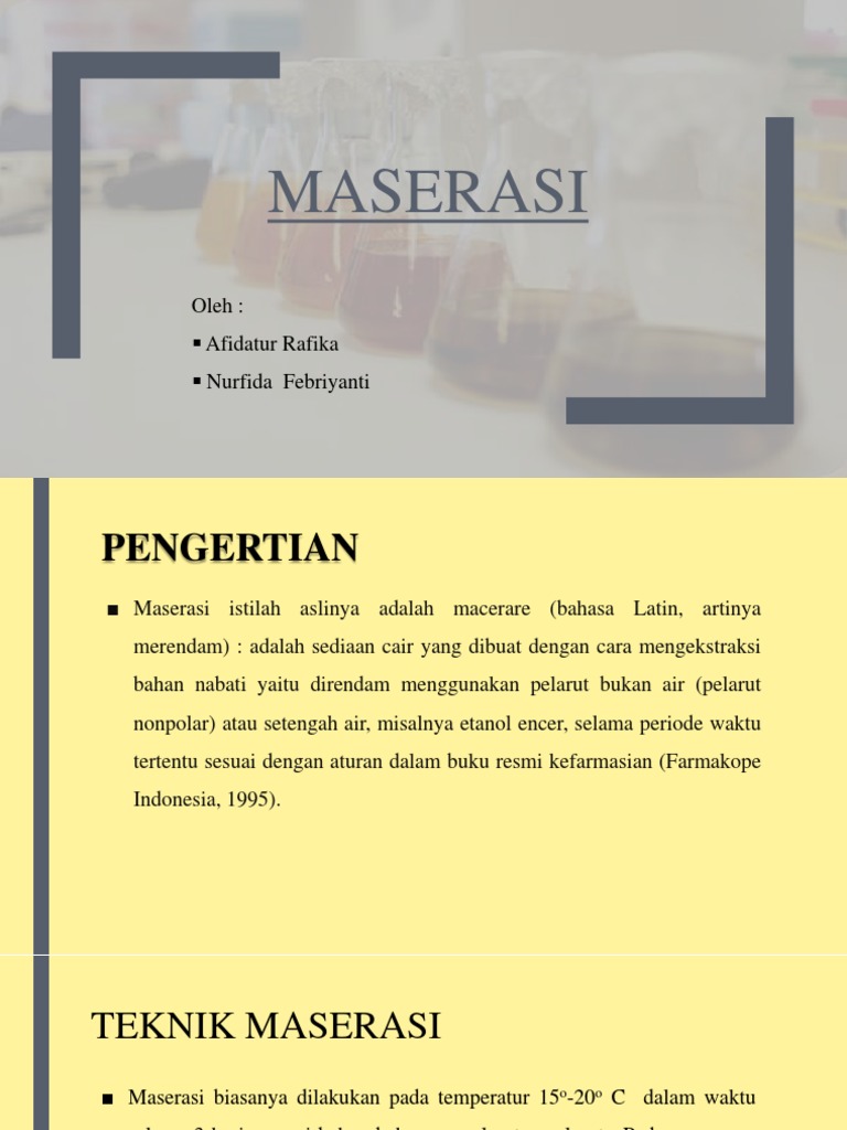 Teknik dan Prinsip Maserasi dalam Ekstraksi | PDF | Memasak, Makanan ...
