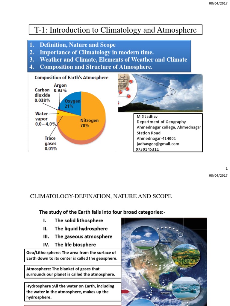 T - 1 - 1 Climatology-Defination Nature, and Scope | PDF | Climatology | Climate