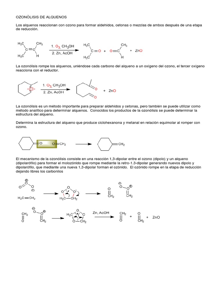 Ozonòlisis de Alquenos | PDF | Benceno | Alqueno