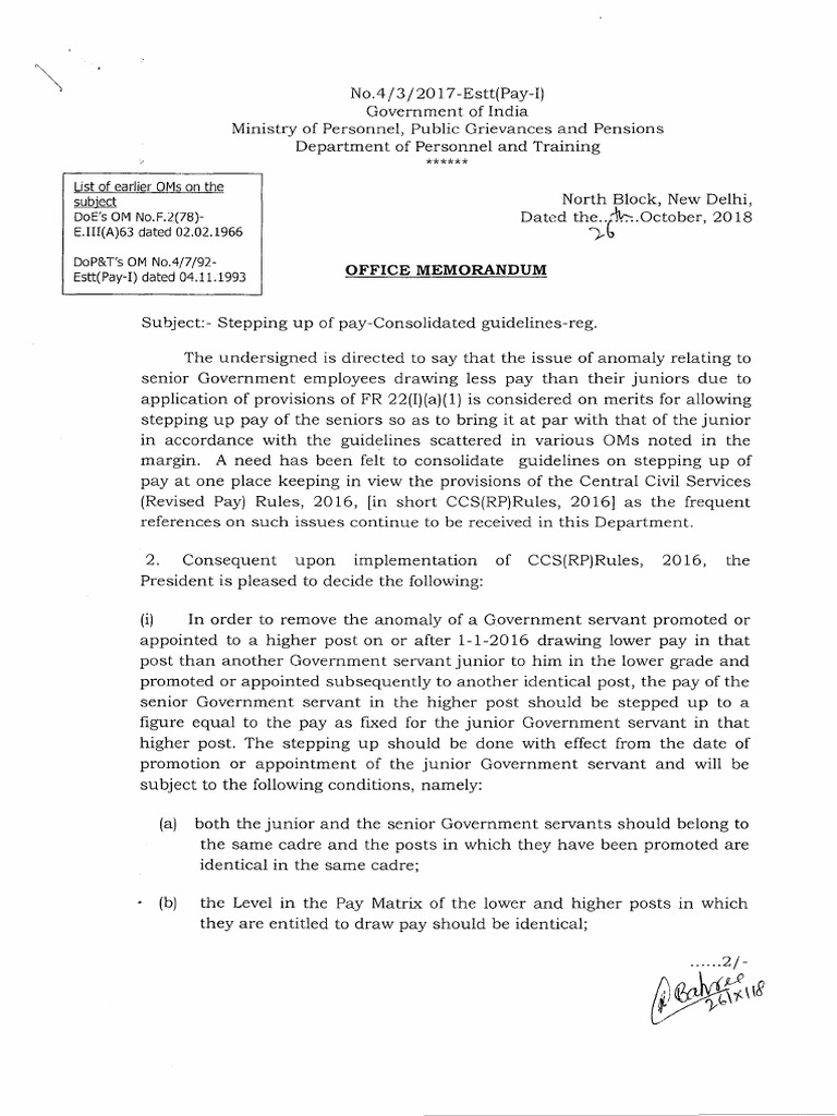 Stepping Up Dopt Order 26.10.2018 | PDF | Government Of India | Justice