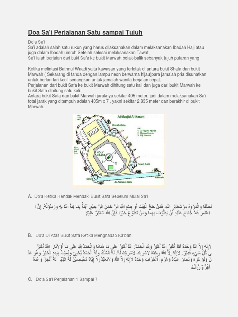 Doa Sai Perjalanan 1 Hingga 7 | PDF