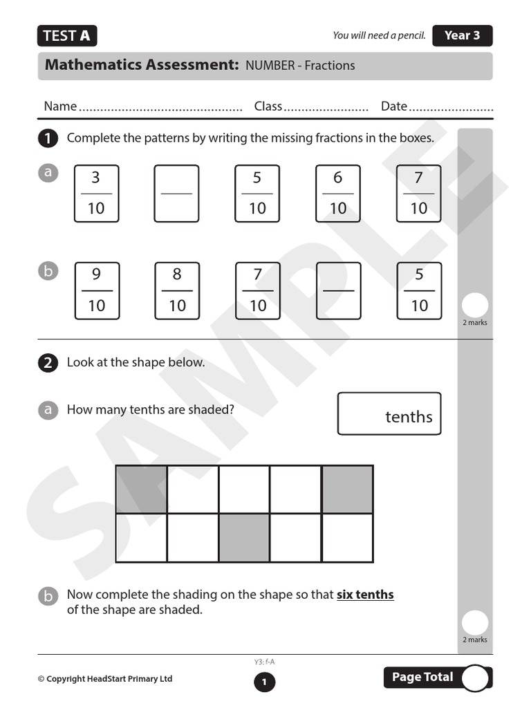 Number Fractions Year3 | PDF | Fraction (Mathematics) | Notation