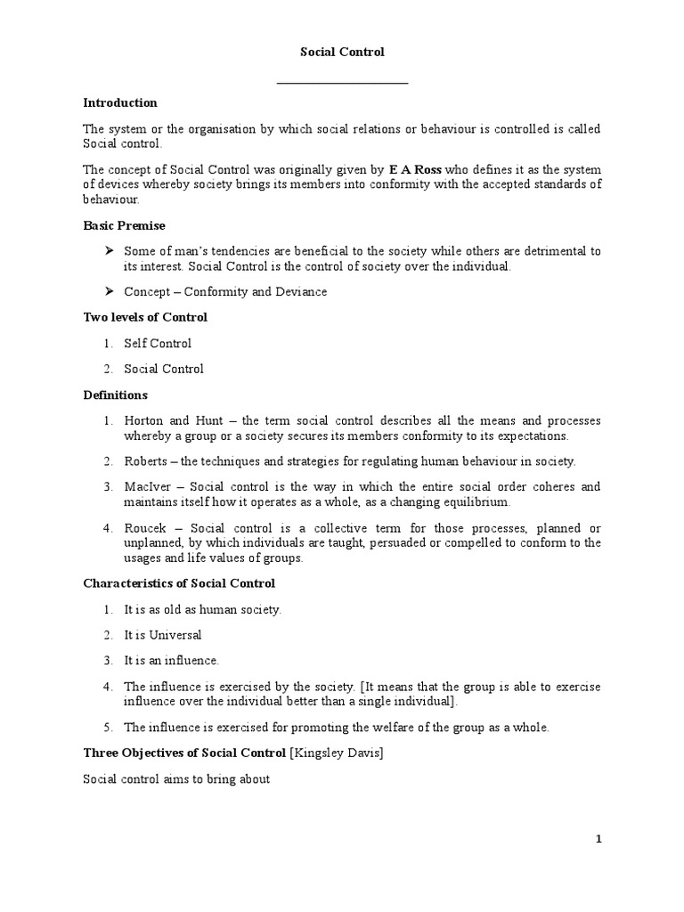 Social Control | PDF | Conformity | Etiquette