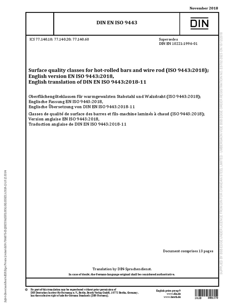Din en Iso 9443-2018 | International Organization For Standardization | Technology & Engineering