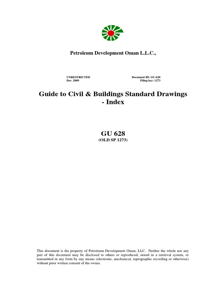 GU-628 Civil & Building Standard Drawings Index (Formerly SP 1173 ...
