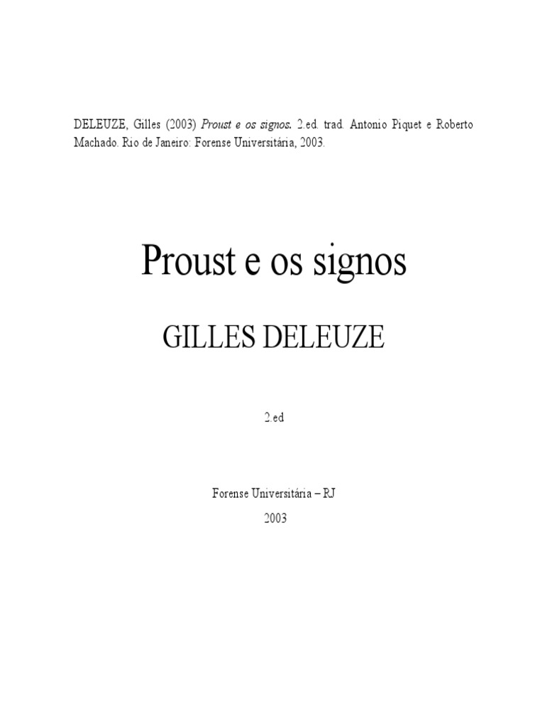 Signos na Obra de Proust | PDF | Amor | Tempo