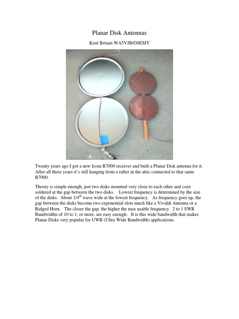 Building a Planar Disk Antenna | PDF | Home & Garden | Science ...