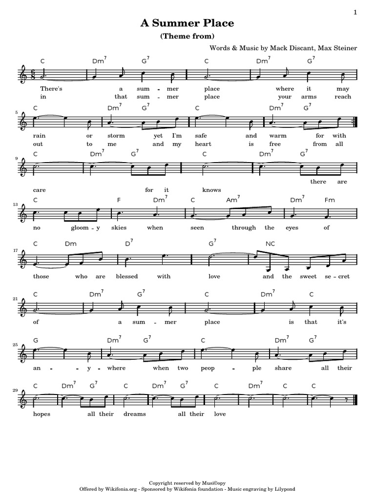 A Summer Place-Max Steiner, Mack Discant PDF | PDF | Leisure
