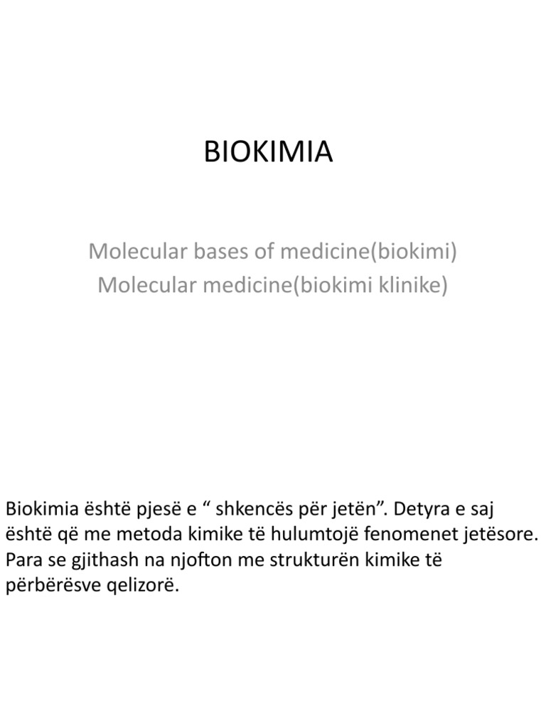 Hyrje Ne Biokimi | PDF