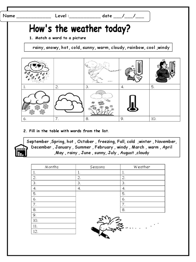Hows The Weather Worksheet Templates Layouts 96247 | PDF