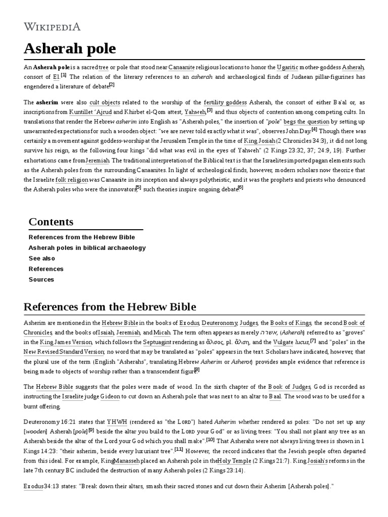 Asherah Pole | PDF | Hebrew Bible People | Ancient Peoples Of The Near East