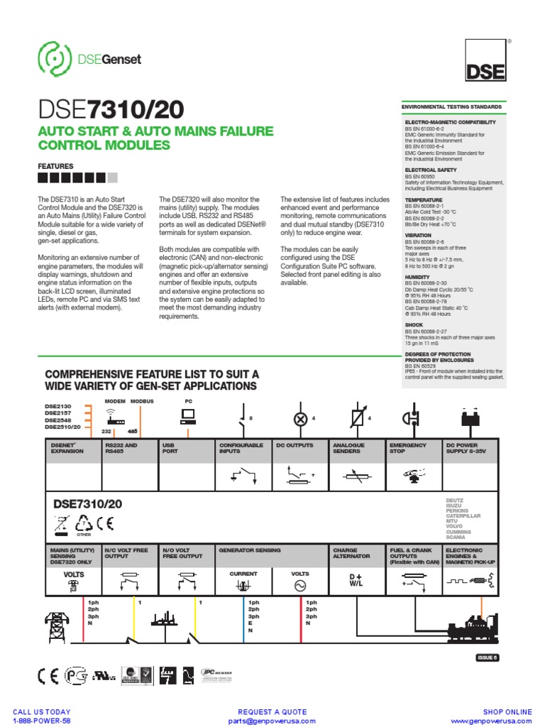 Deep Sea Electronics 7310 | PDF | Personal Computers | Mains Electricity
