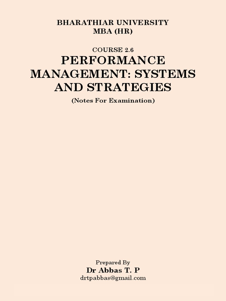 Performance Management ExamNotes | PDF | Performance Appraisal ...