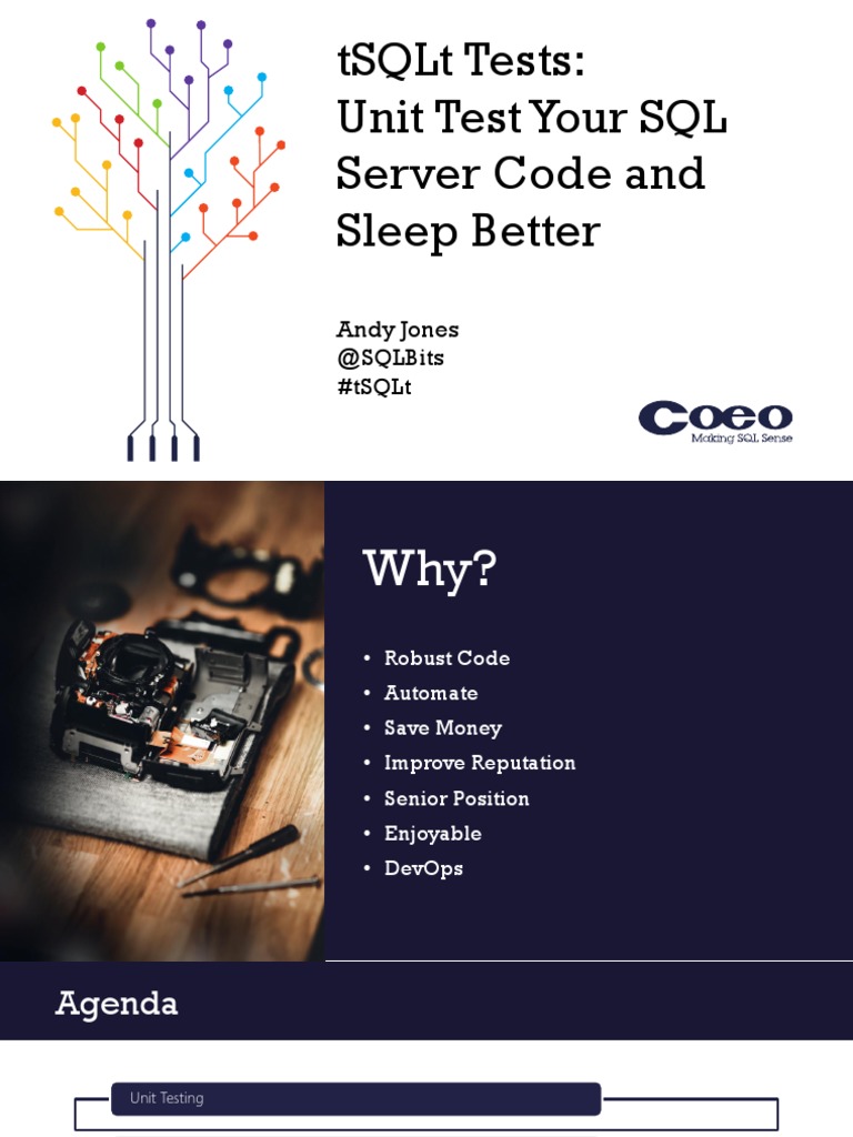 Andrew Jones - TSQLT Tests Unit Test Your SQL Server Code and Sleep ...