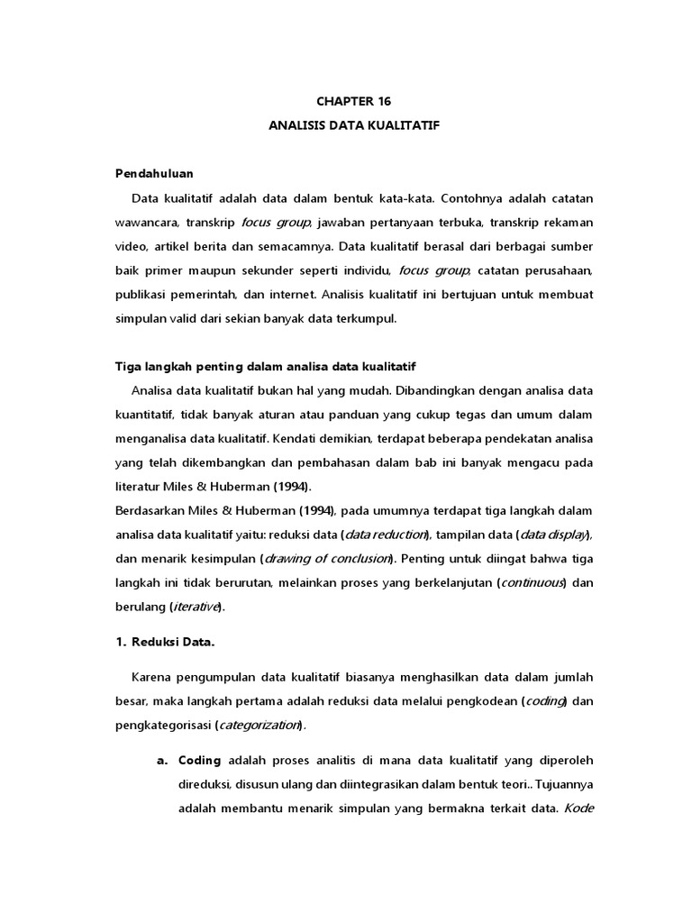 Sekaran-Ch.16 Analisa Data Kualitatif | PDF