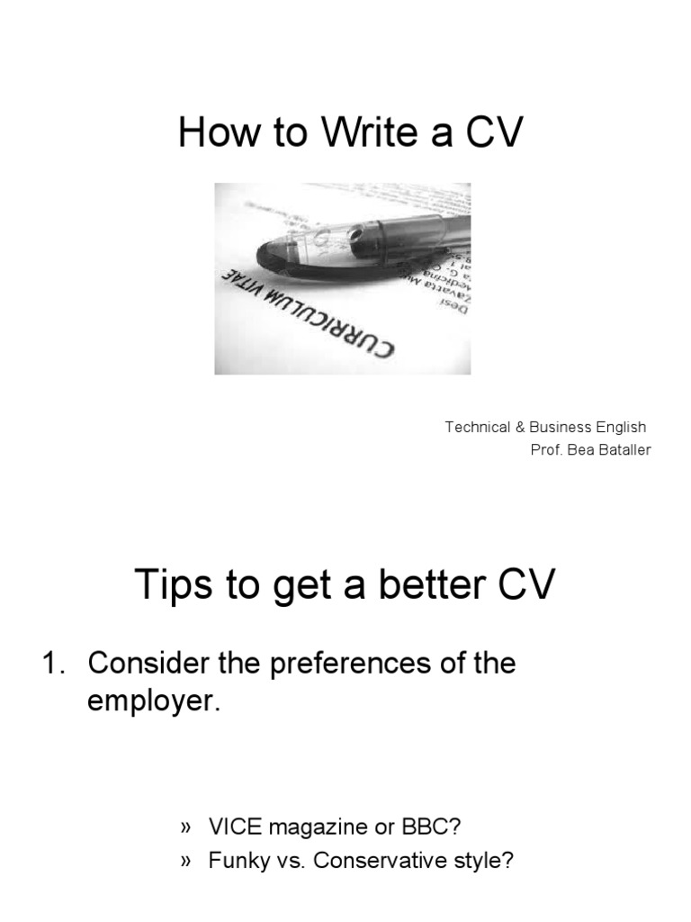 CV Writing Tips for Job Seekers | PDF | Career & Growth | Business