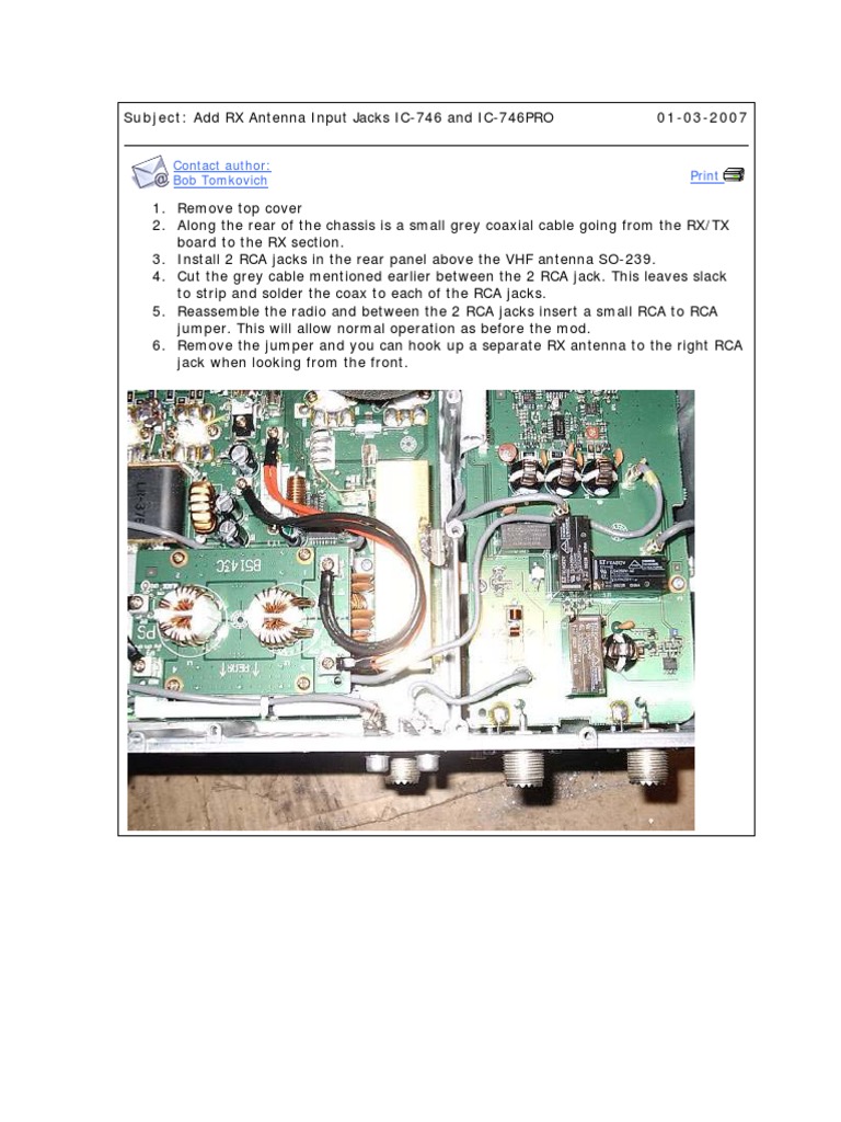Ic-746pro Mods | PDF | Electrical Connector | Printed Circuit Board