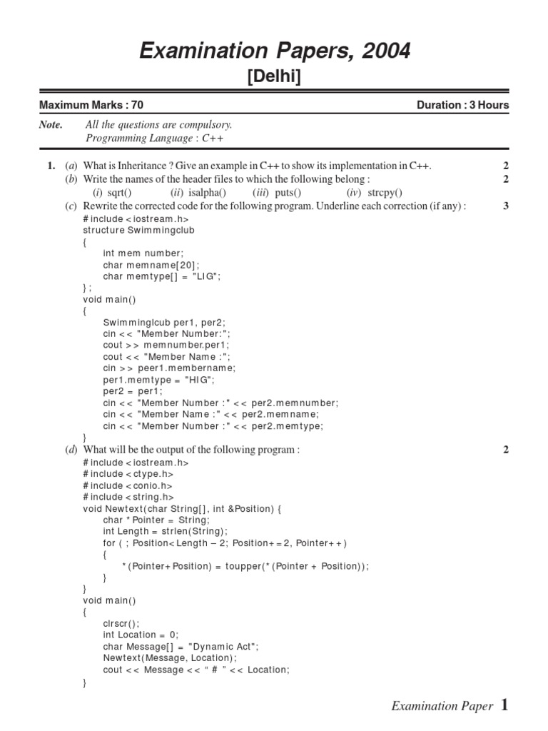Examination Papers, 2004: (Delhi) | PDF | Packet Switching | Array Data ...