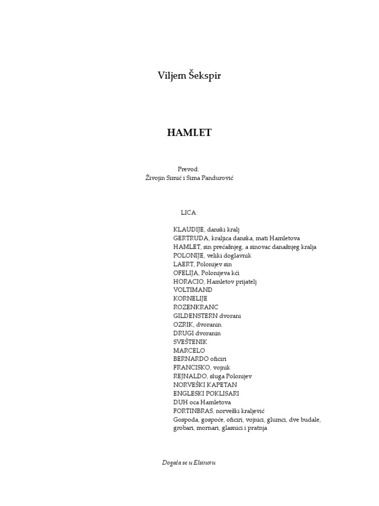 Viljem Sekspir - Hamlet | PDF