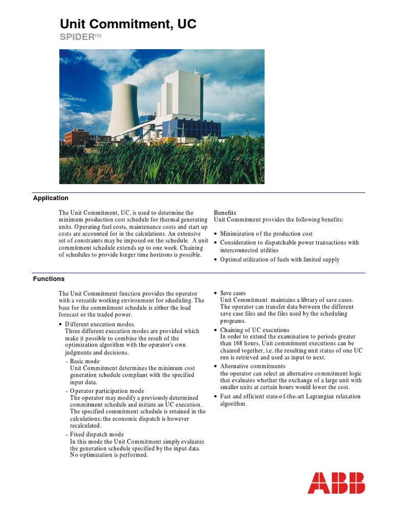 Unit Commitment, UC: Spider | PDF | Mathematical Optimization | Areas ...