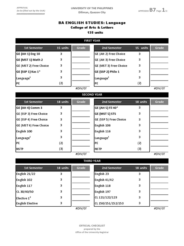 BA English Studies (Language) PDF | PDF | Educational Stages ...