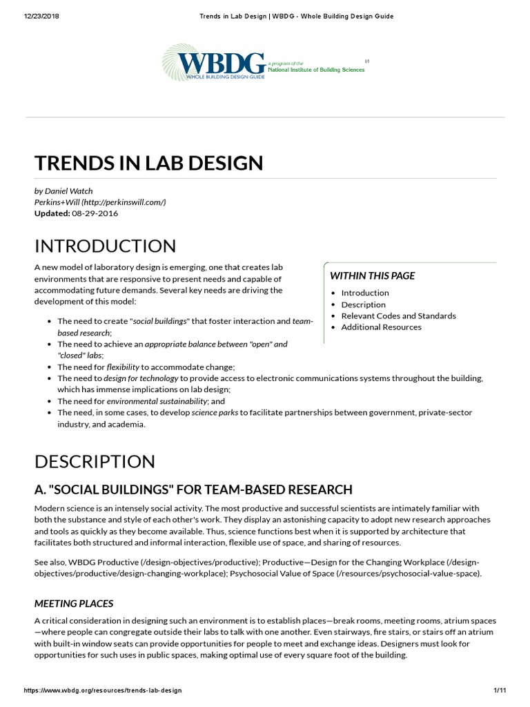 Trends in Lab Design - WBDG - Whole Building Design Guide | PDF ...