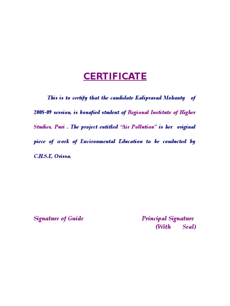Certificate of Child Labour | PDF