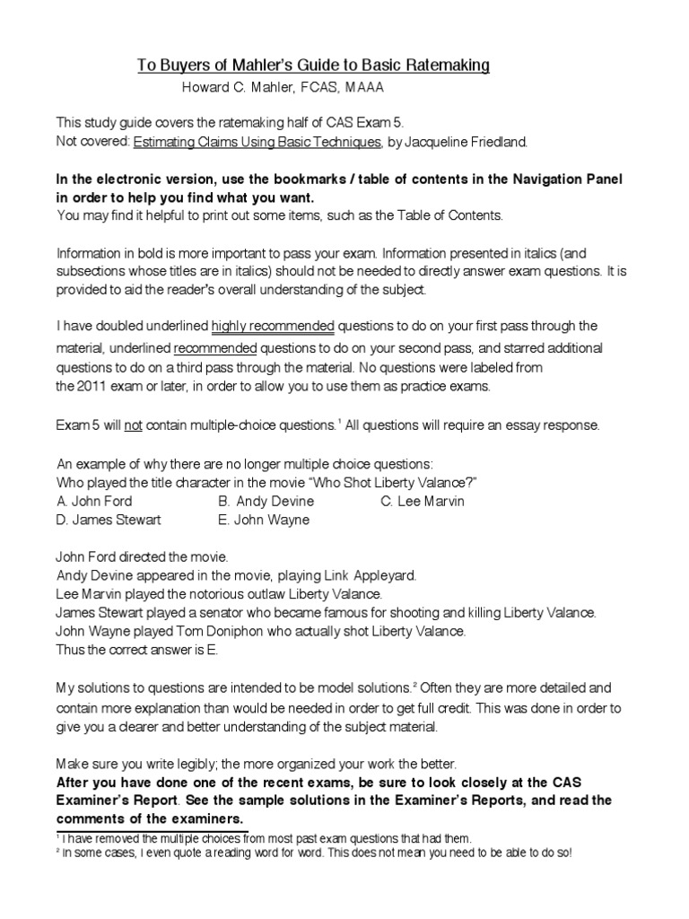 2018 Basic Rate Making Sample | Download Free PDF | Underwriting ...