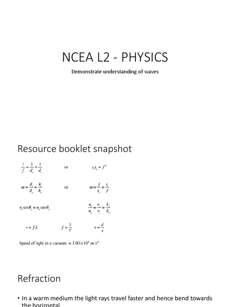 NCEA Level 2 Physics - Waves | PDF
