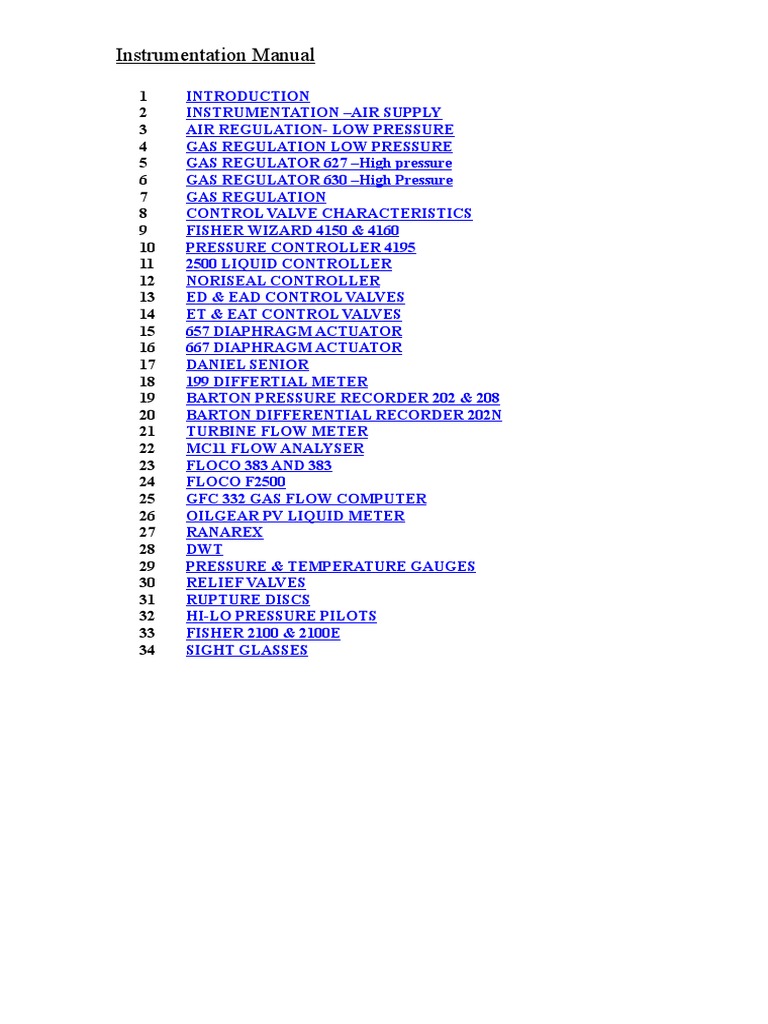 Instrumentation Manual | PDF | Technology & Engineering