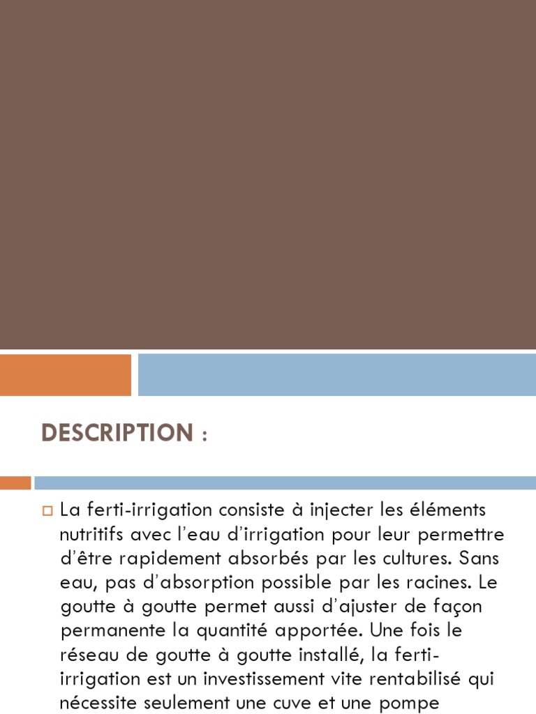 Système de ferti-irrigation efficace | PDF | Fertilisant | Irrigation