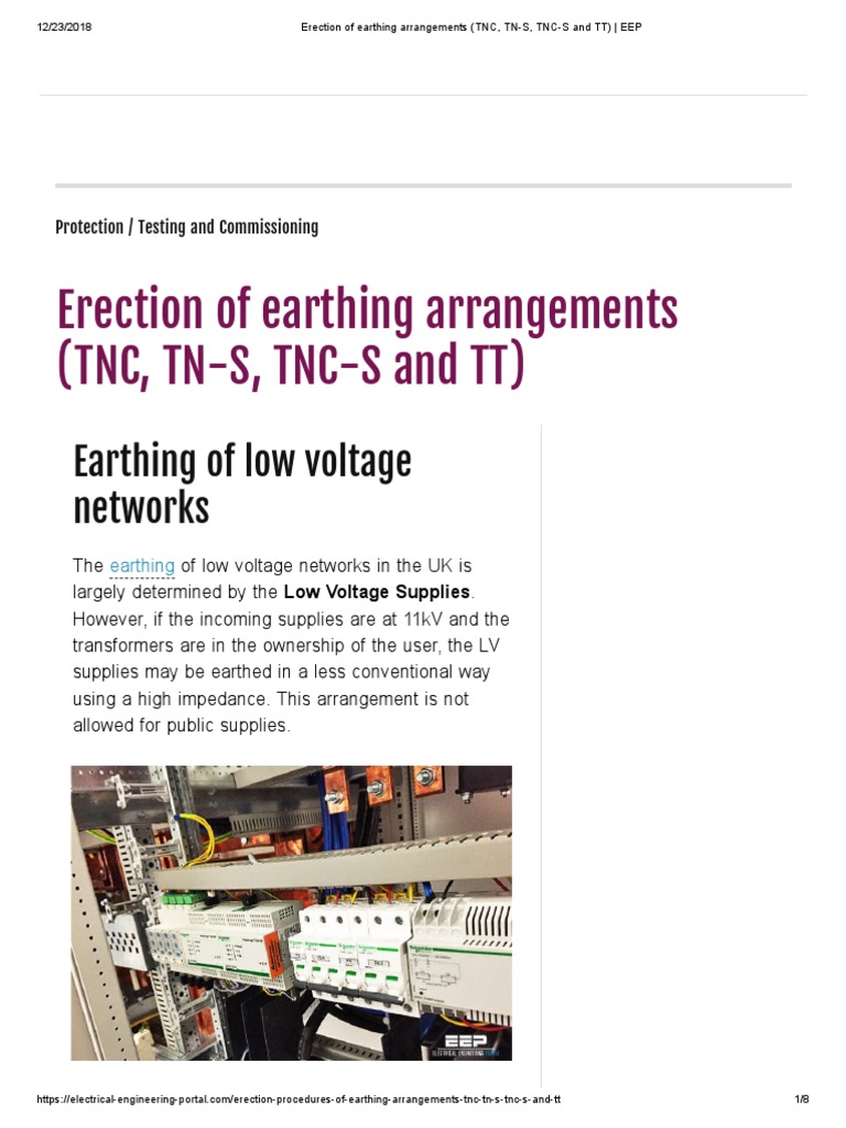 Erection of Earthing Arrangements (TNC, TN-S, TNC-S and TT) - EEP | PDF | Physical Quantities ...