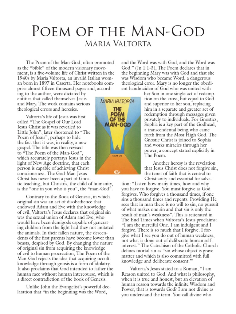 The Poem of the Man-God: An Analysis of the Theological Errors and ...