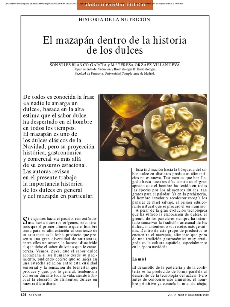 El Mazapán Dentro de La Historia de Los Dulces PDF | PDF | Azúcar ...