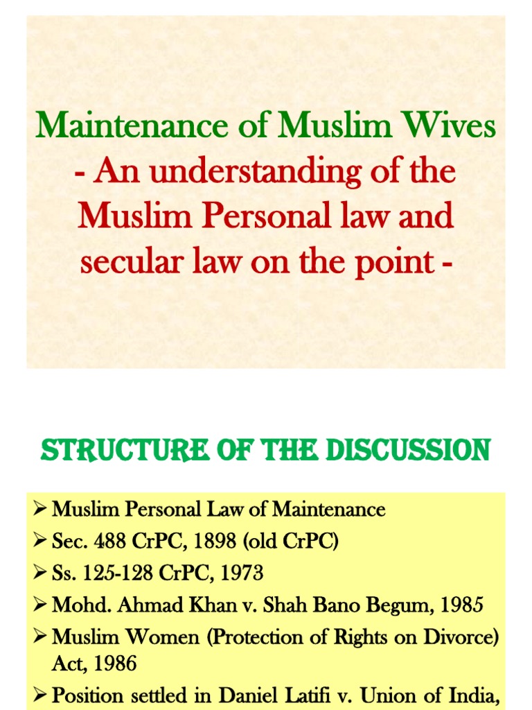 Muslim Wives' Maintenance | PDF | Wife | Divorce