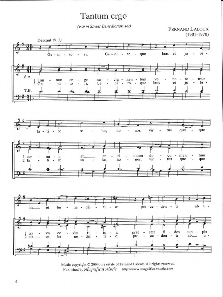 Laloux - Tantum Ergo | PDF