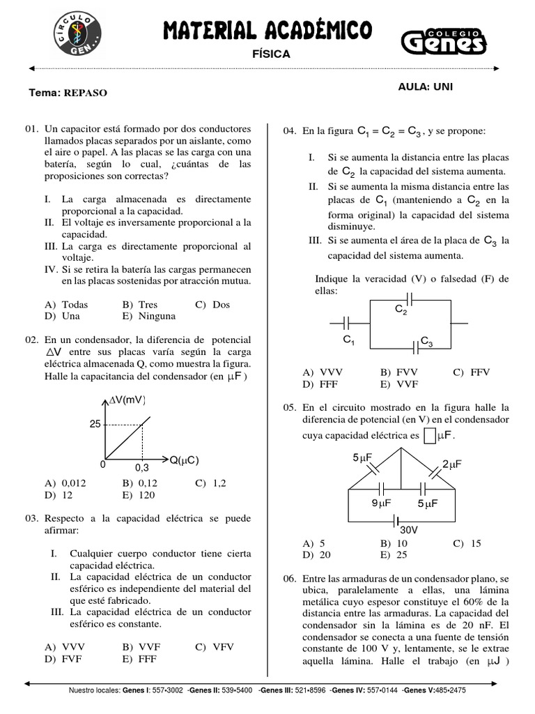 CONDENSADORES | PDF | Capacidad | Condensador