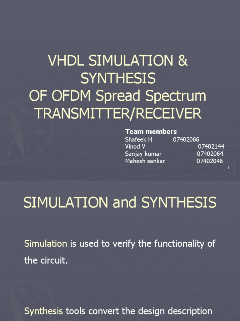 Ofdm Main Project Vhdl Simulation And Synthesis Pdf Receiver Radio Orthogonal Frequency