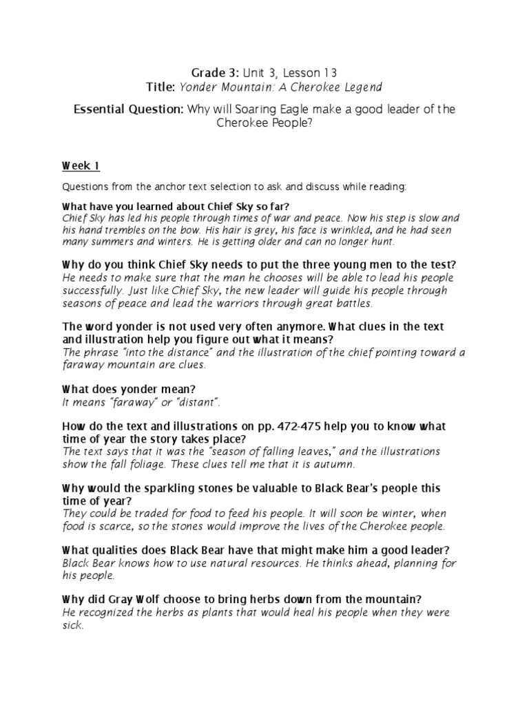 3.U3.L13.Yonder Mountain - Final | PDF | Cherokee | Trail Of Tears