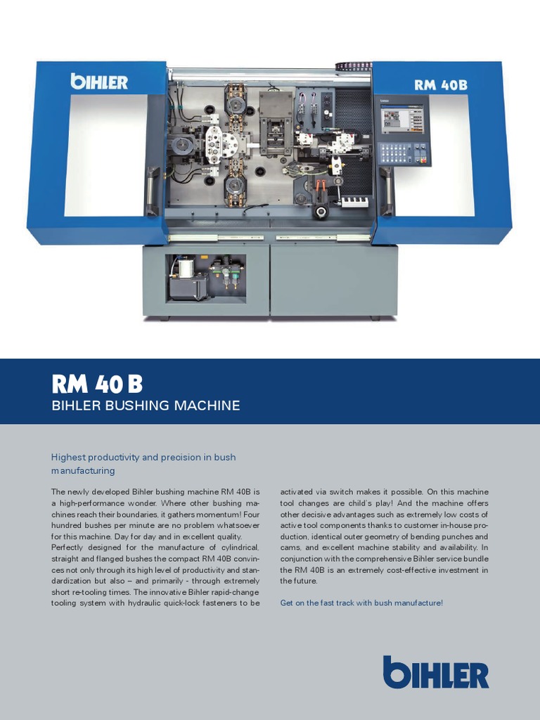 Stanzbiegeautomat RM 40b Bihler en | PDF | Manufactured Goods | Machines