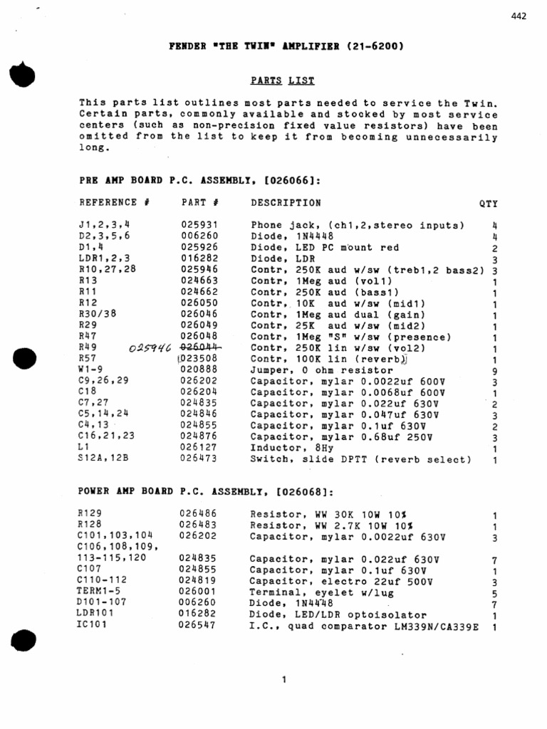 The Twin Schematic-Parts | PDF