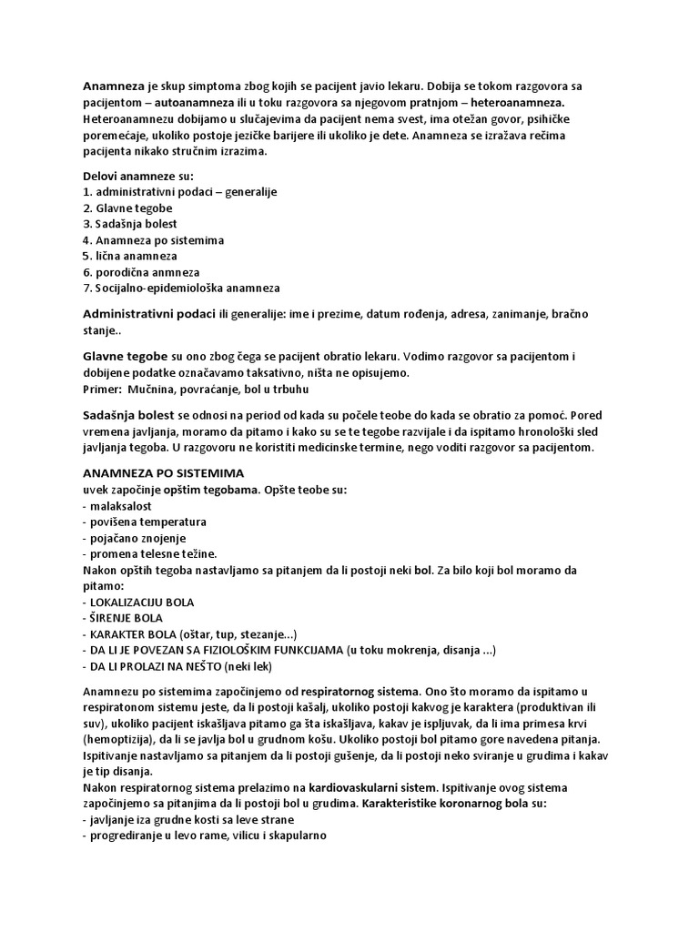 Anamneza | PDF