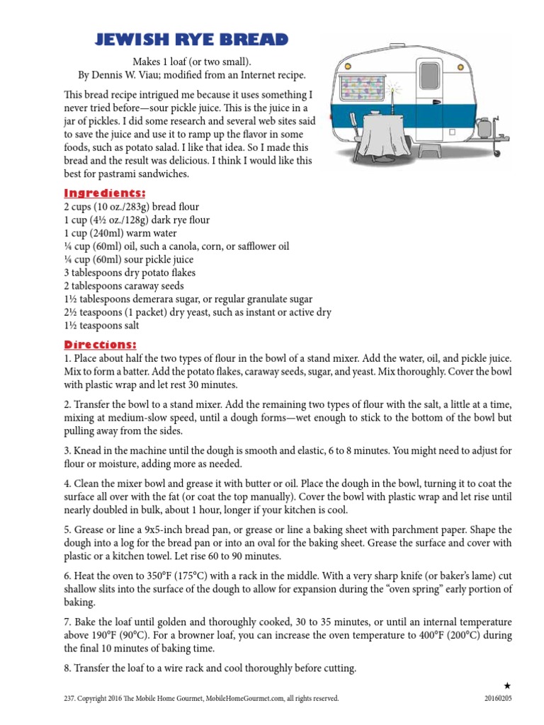 Jewish Rye Bread | PDF | Dough | Breads