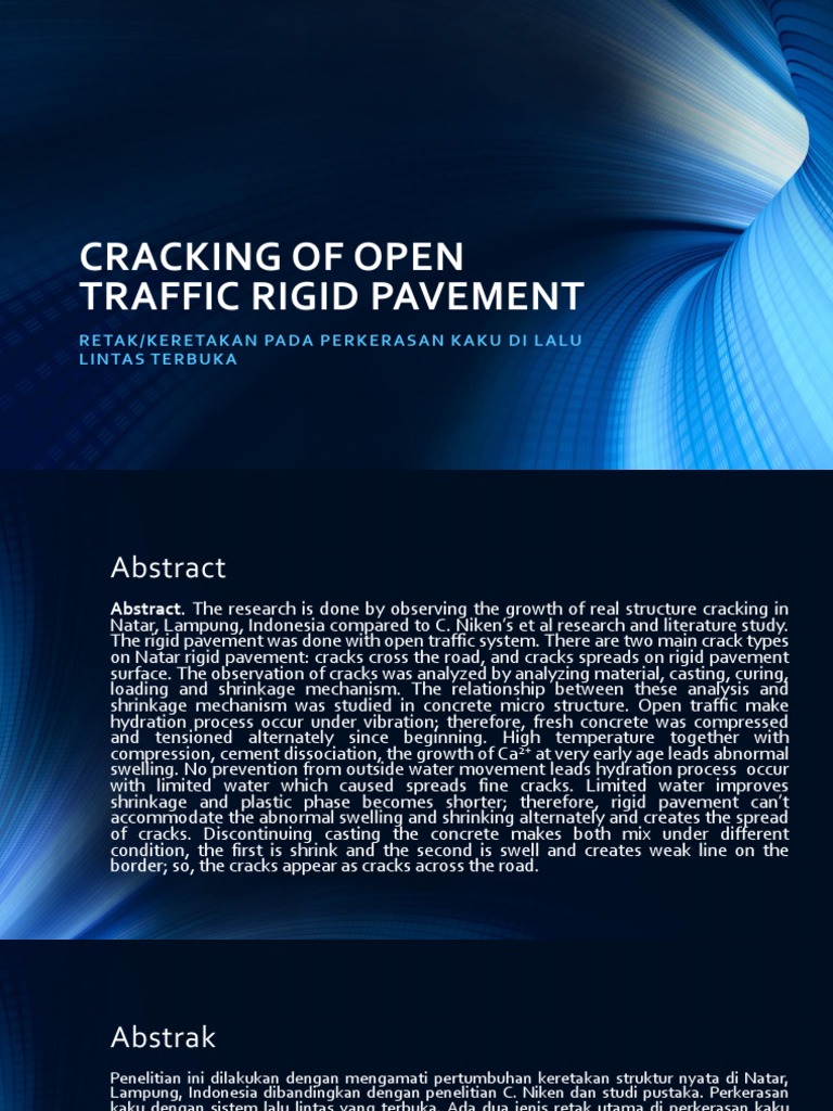 Cracking of Open Traffic Rigid Pavement | PDF